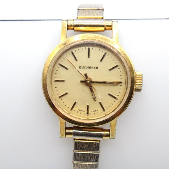 Bucherer | Accessories | Vintage Bucherer Watch Womens Luxury Gold Tone ...